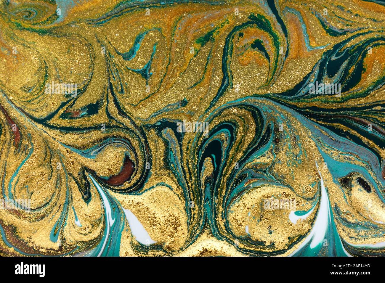 Amazing luxury yellow gold marble background with blue and black layers ...