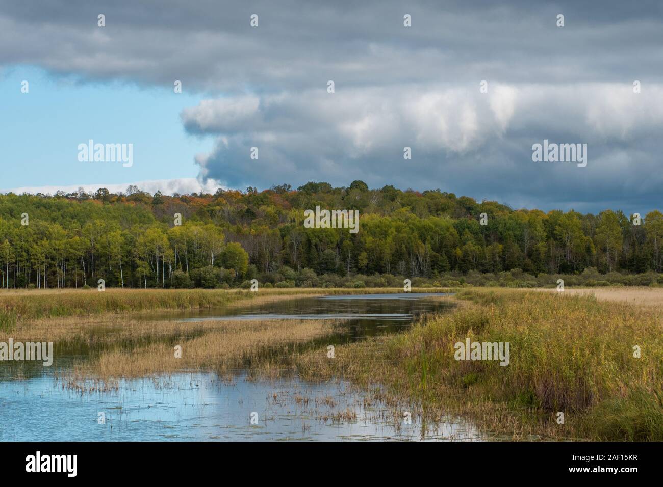 Rural River in Early Fall Stock Photo - Alamy