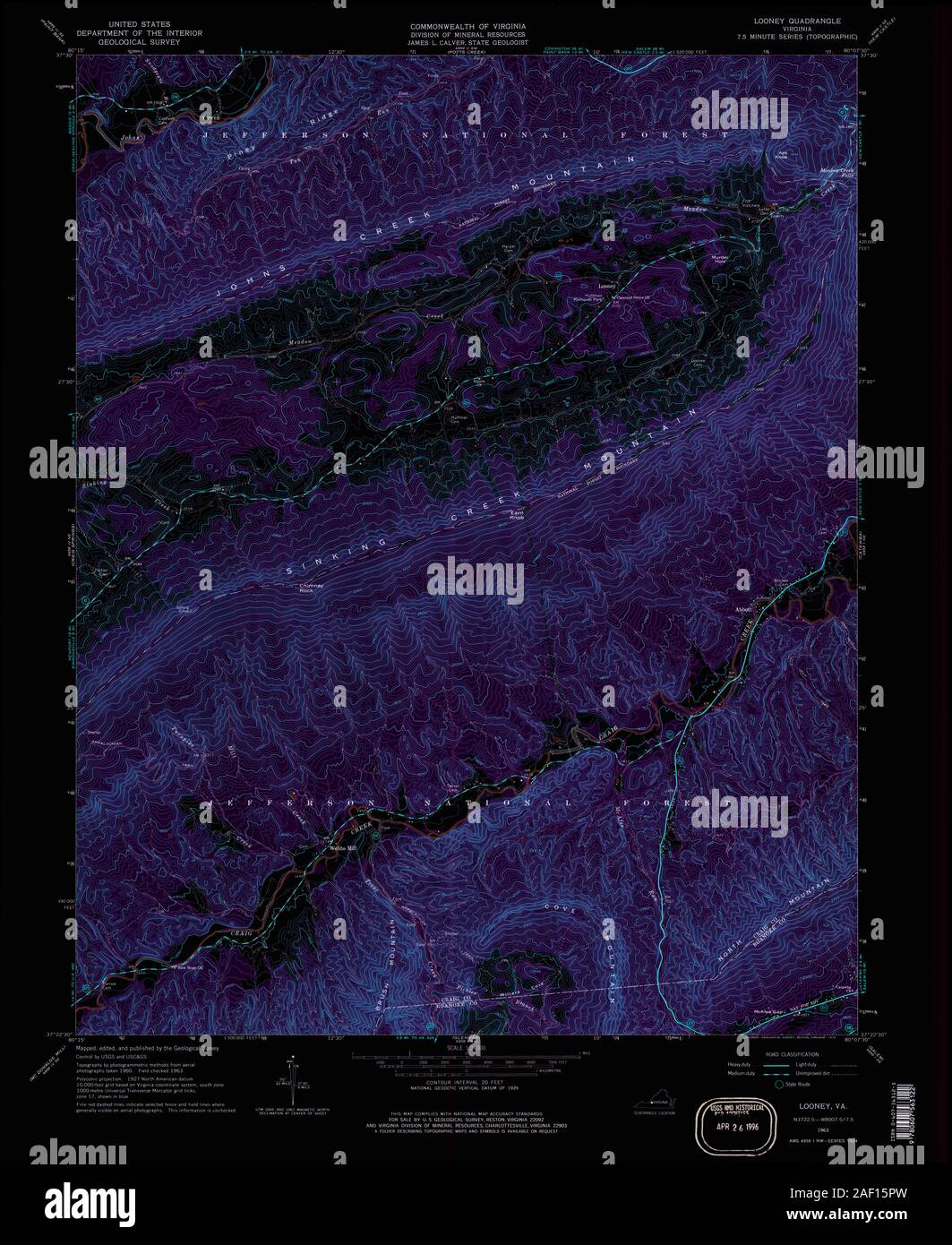 VA Looney 185721 1963 24000 Inverted Stock Photo - Alamy