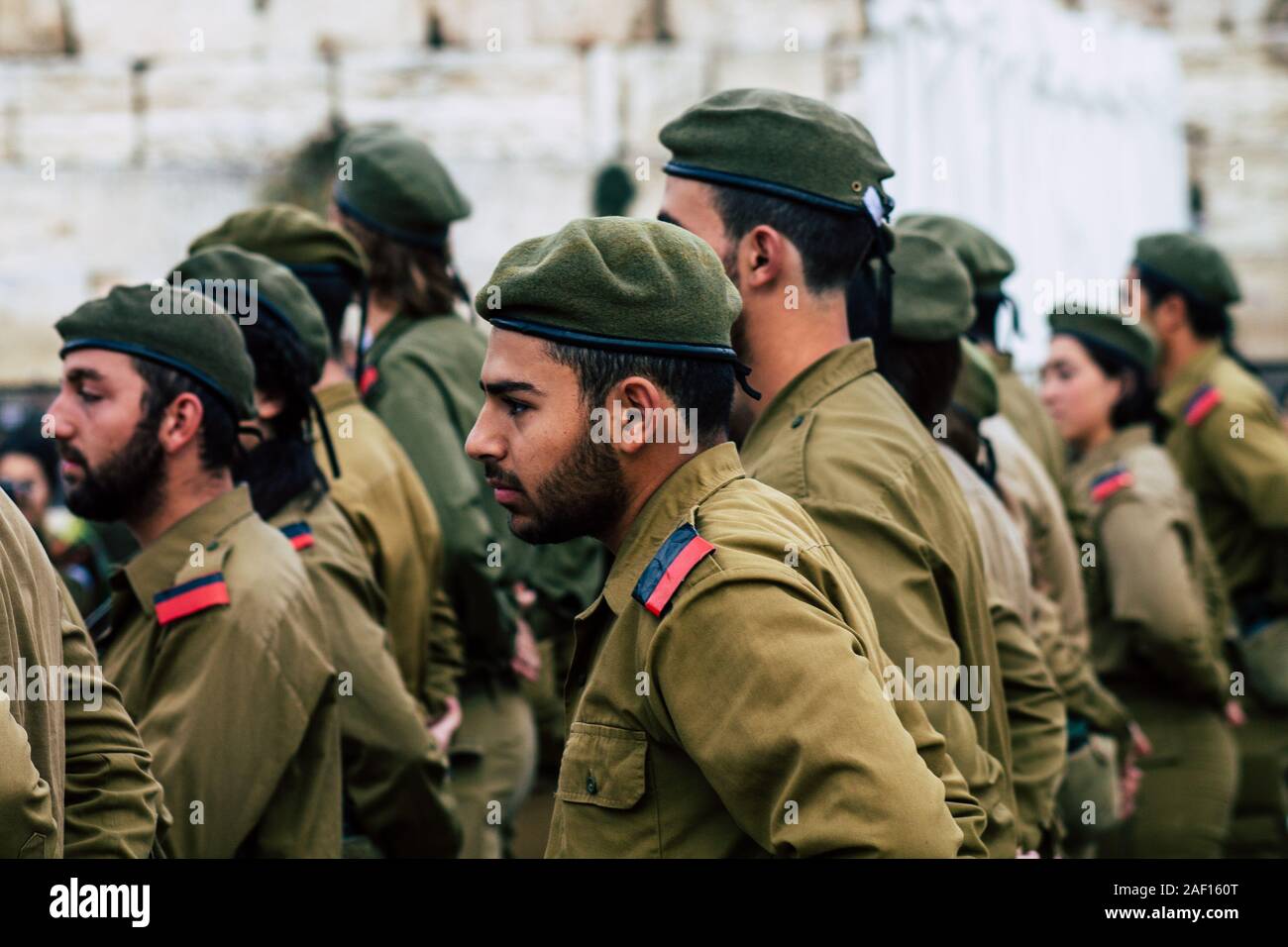 Jerusalem Israel December 11, 2019 View of Israeli soldiers ...
