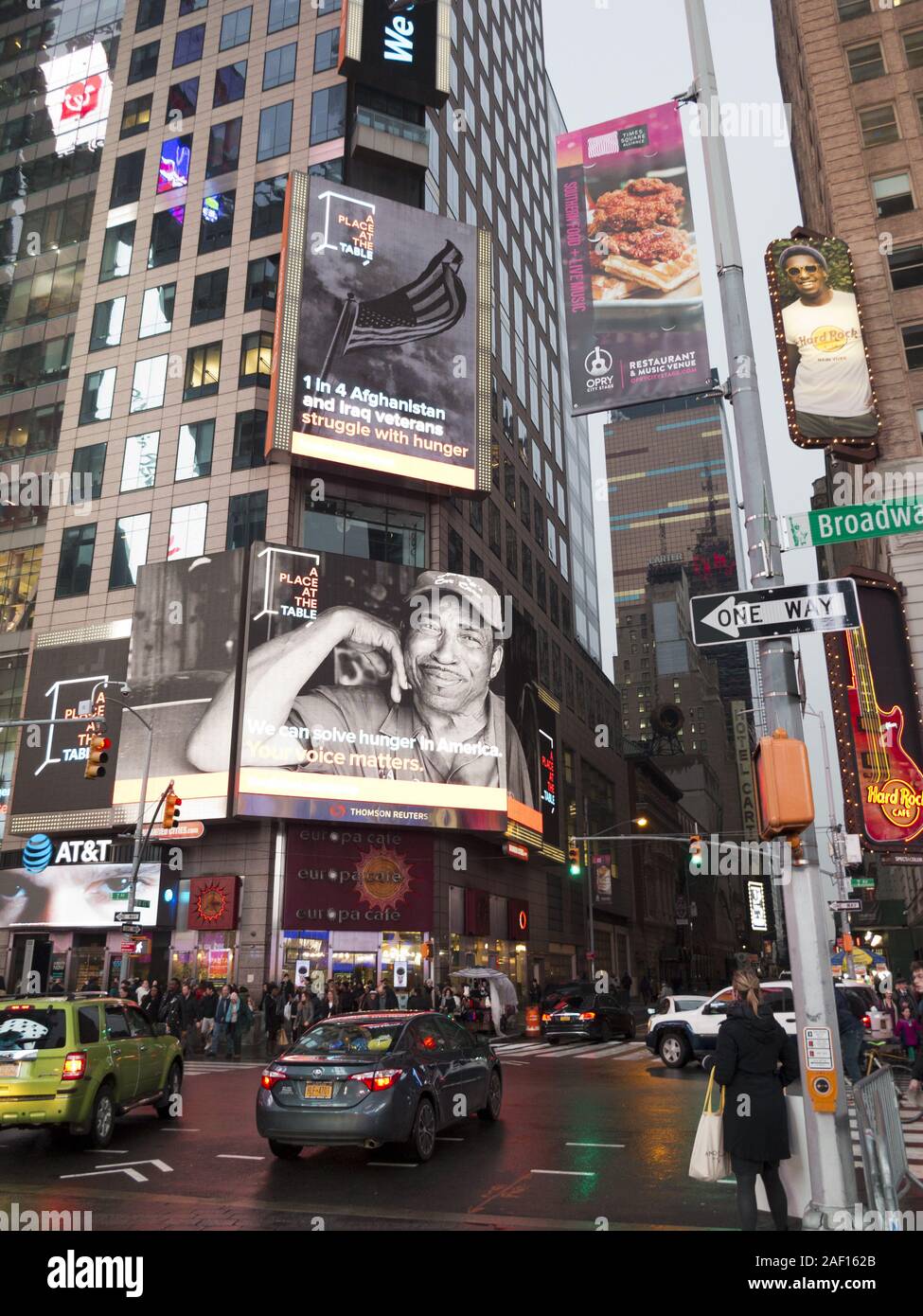 Public service advertisement in Times Square in New York City Stock ...