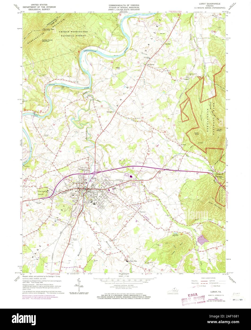 Map of luray hi-res stock photography and images - Alamy