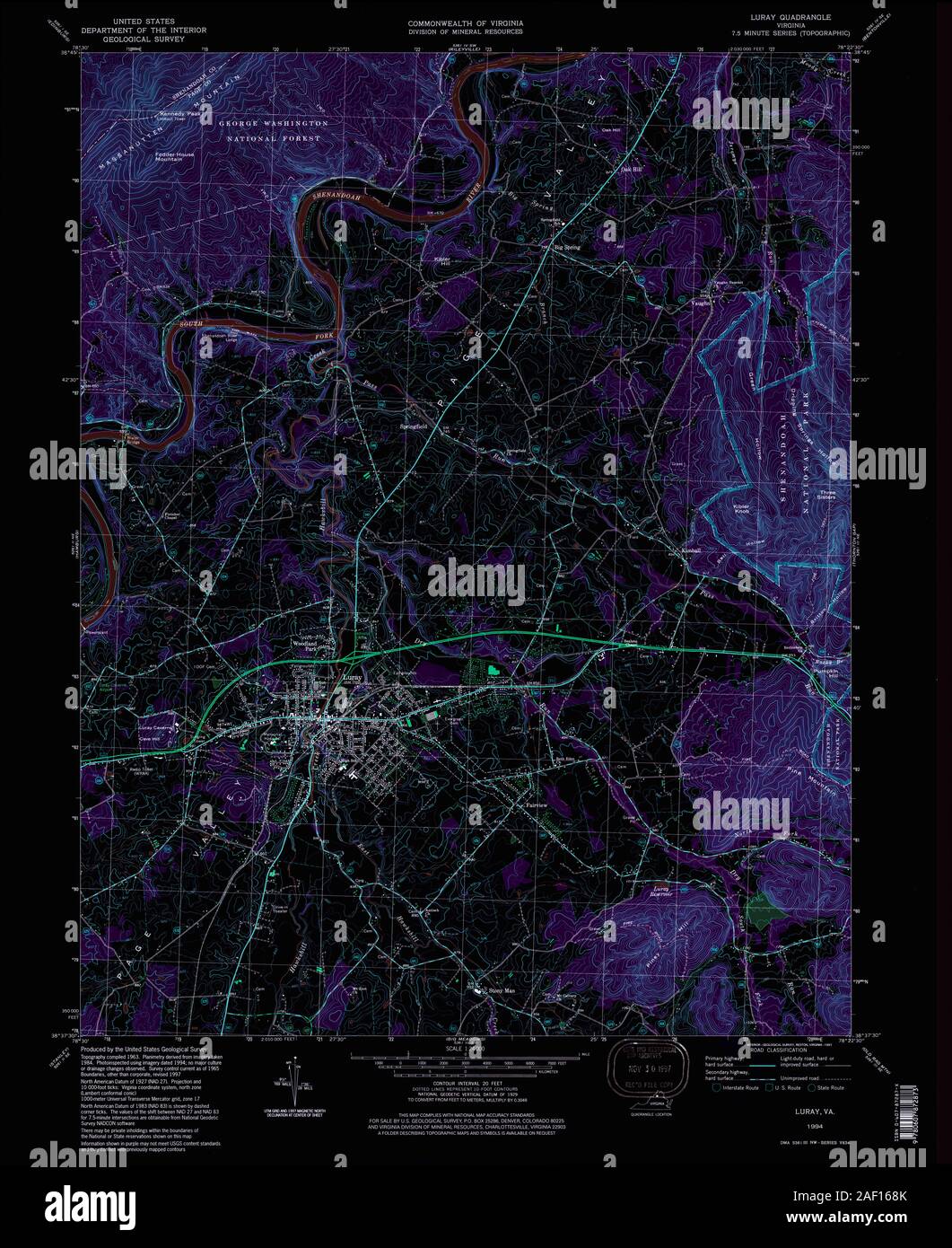 Map of luray hi-res stock photography and images - Alamy