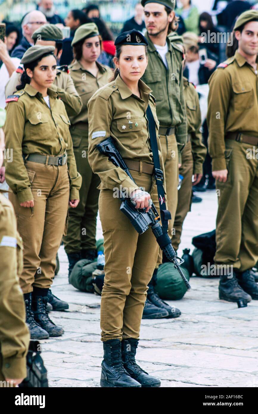 Jerusalem Israel December 11, 2019 View of Israeli soldiers ...