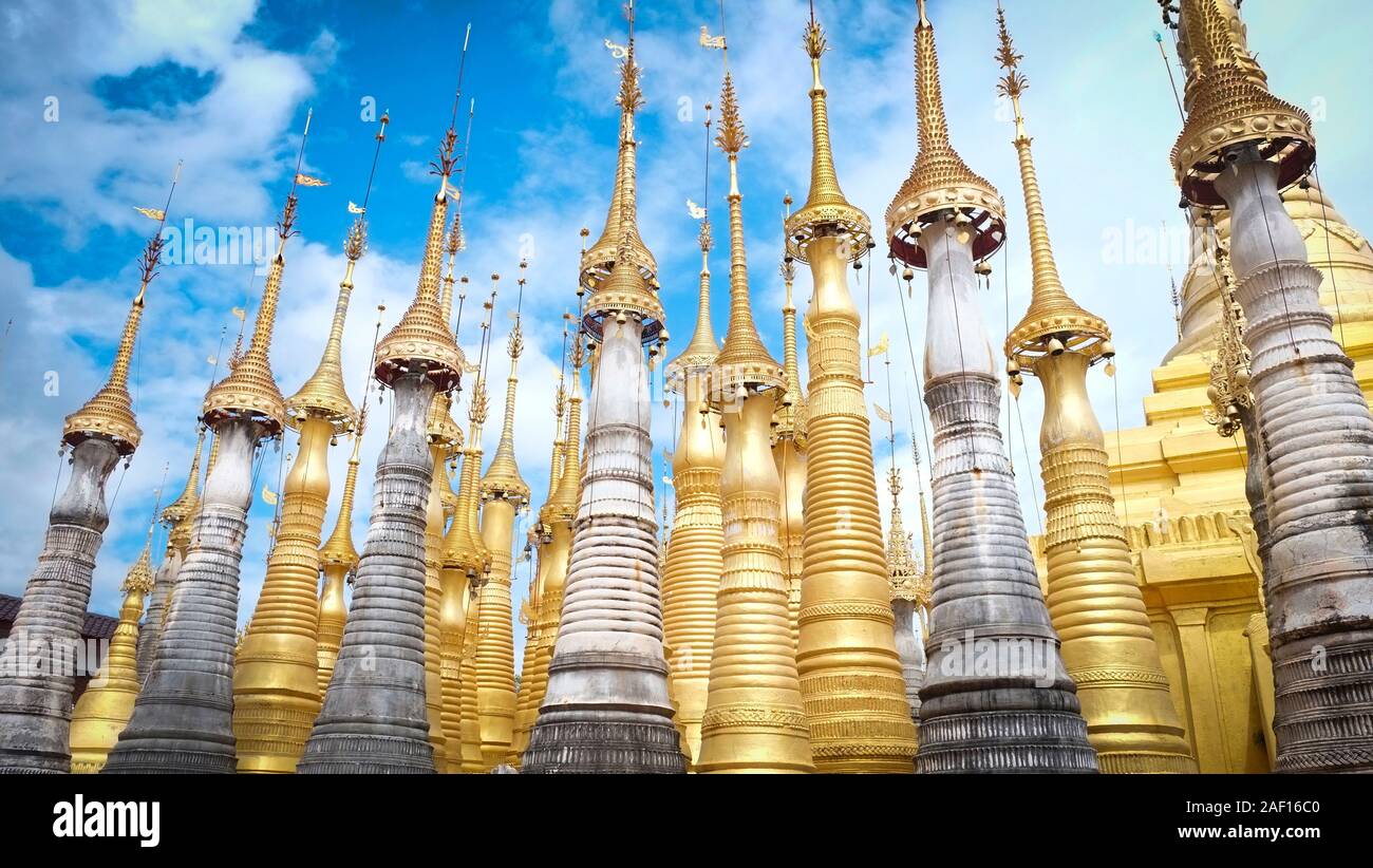Myanmar landscape travel landmark famous and scene of ancient temples ...