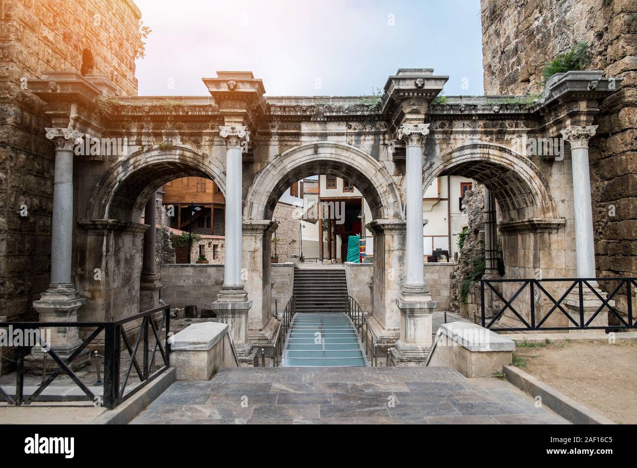 Resort city Antalya turkey travel famous landmark / arch walkway ...