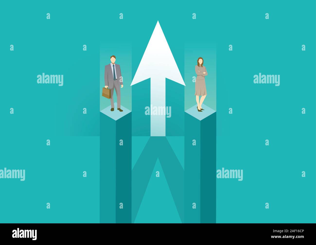 Equality of man and woman. Business cooperation and partnership. Woman ...