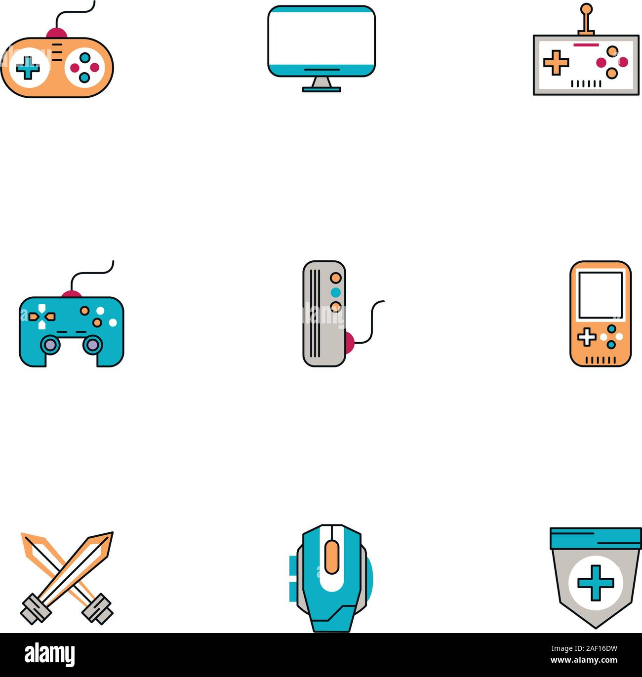 bundle of video game icons Stock Vector Image & Art - Alamy