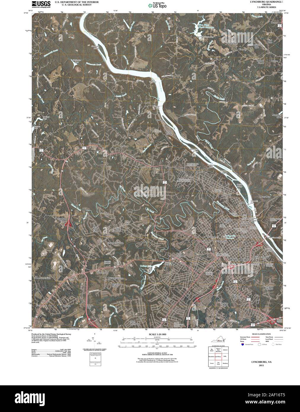 Map of lynchburg Cut Out Stock Images & Pictures - Alamy