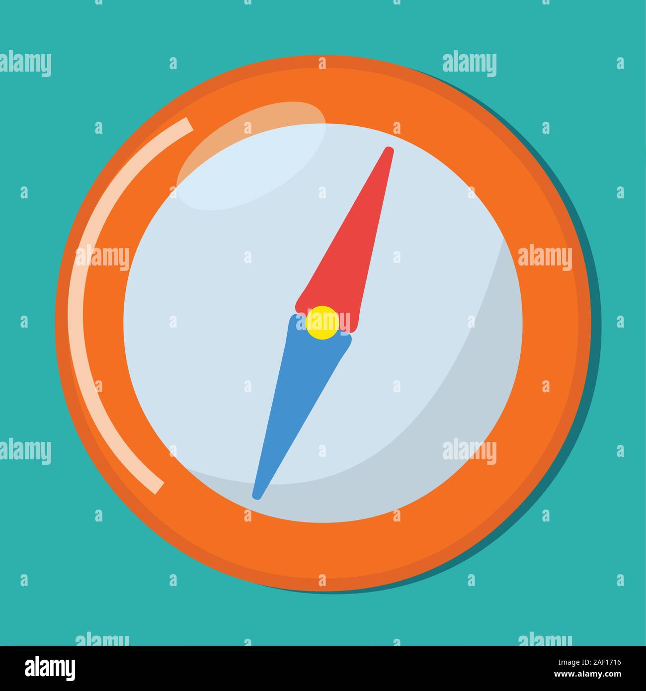 Orange Compass Cartoon Symbol Vector Illustration On Green Background Stock Vector Image And Art