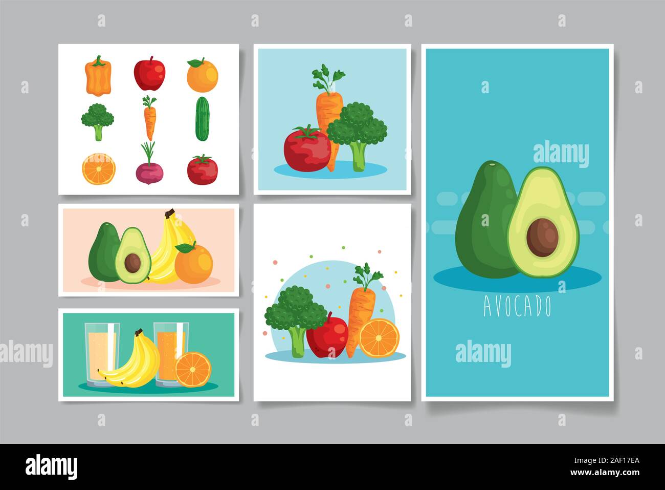 bundle healthy fruits and vegetables Stock Vector Image & Art - Alamy