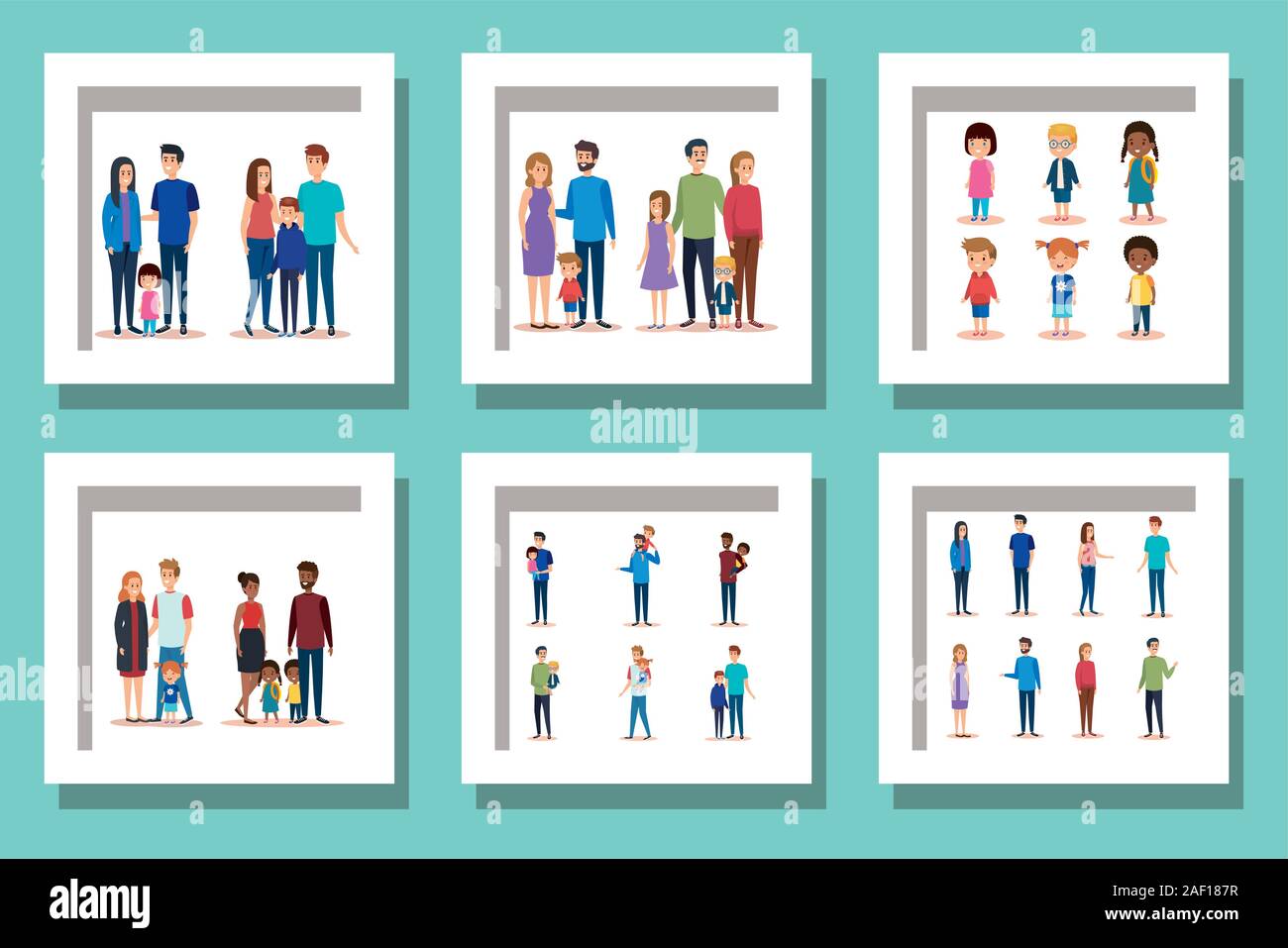 bundle of family group avatar character Stock Vector Image & Art - Alamy