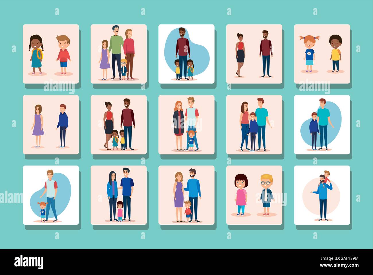 bundle of family group avatar character Stock Vector Image & Art - Alamy