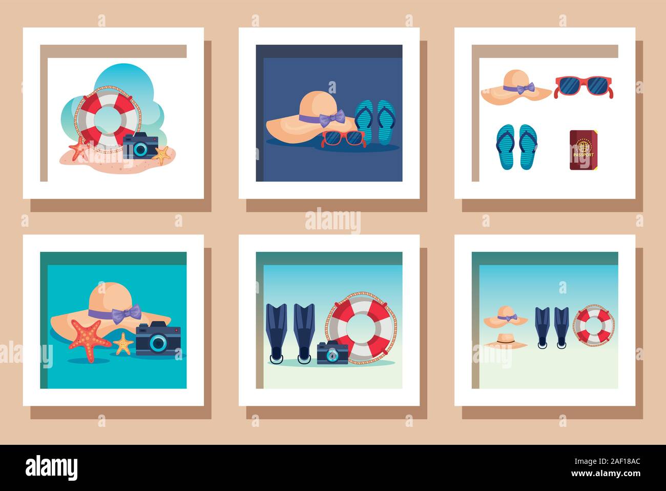 bundle of summer scenes with icons Stock Vector Image & Art - Alamy