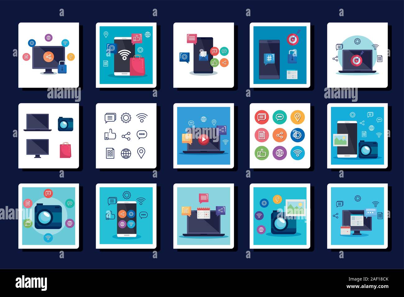 bundle of social media icons Stock Vector Image & Art - Alamy