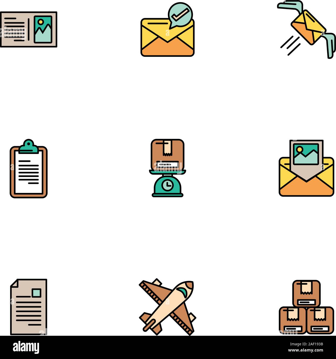 bundle of postal service icons Stock Vector Image & Art - Alamy