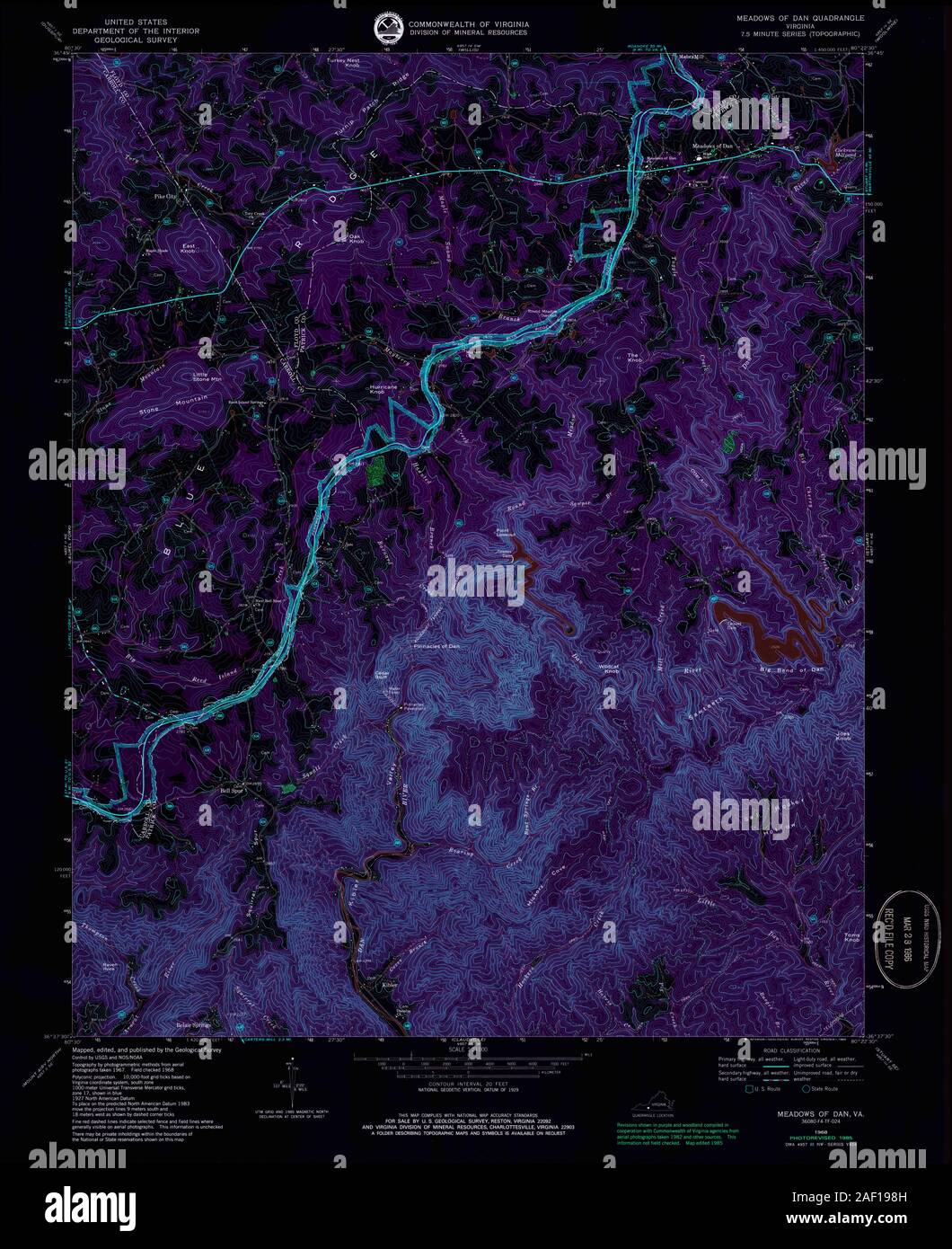 VA Meadows of Dan 185856 1968 24000 Inverted Stock Photo - Alamy