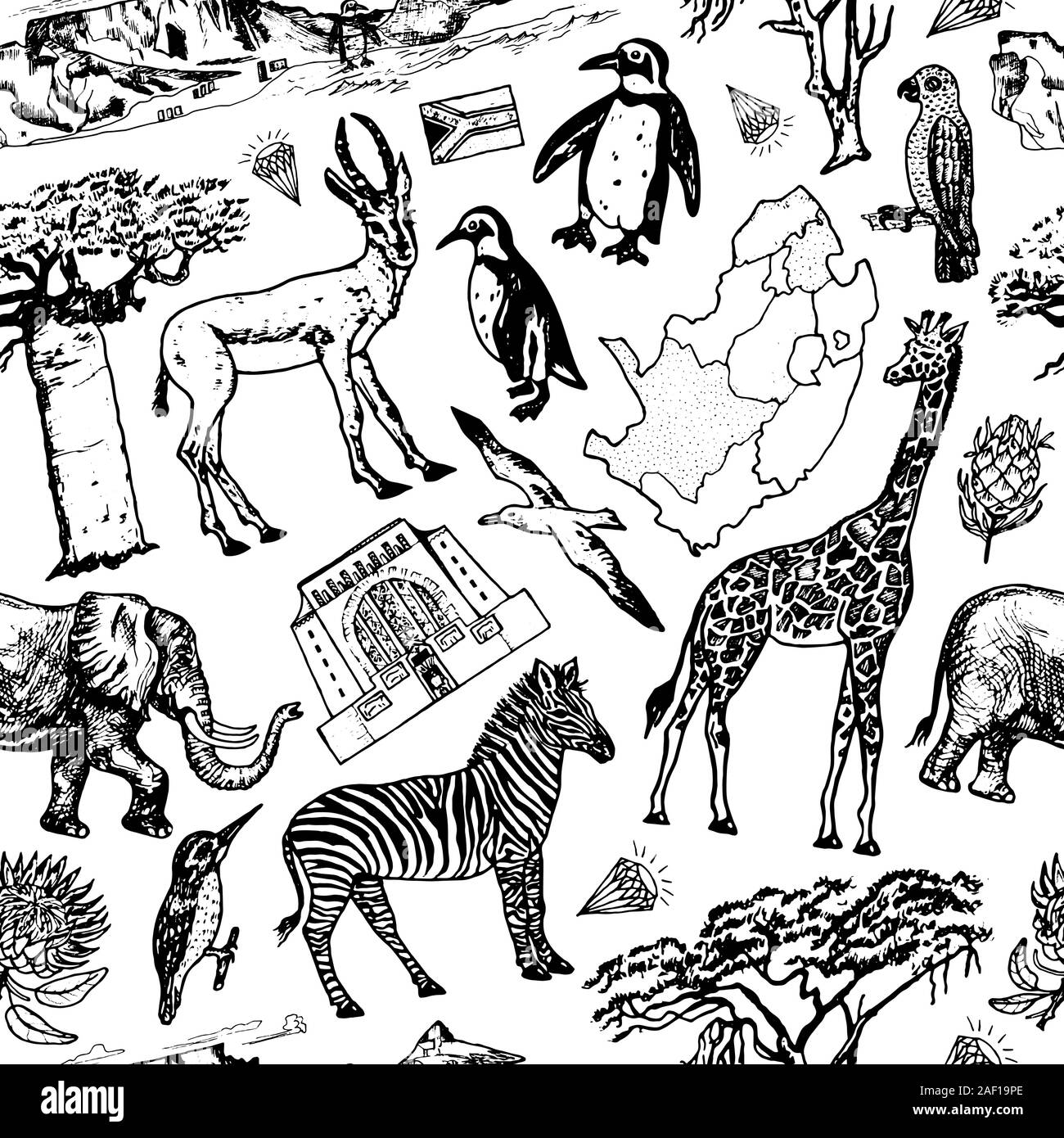 African Safari Background Drawing