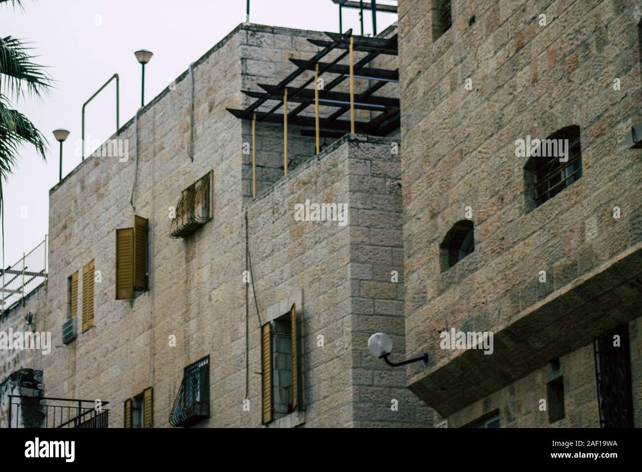 Jerusalem Israel December 11, 2019 View of the facade of building in ...