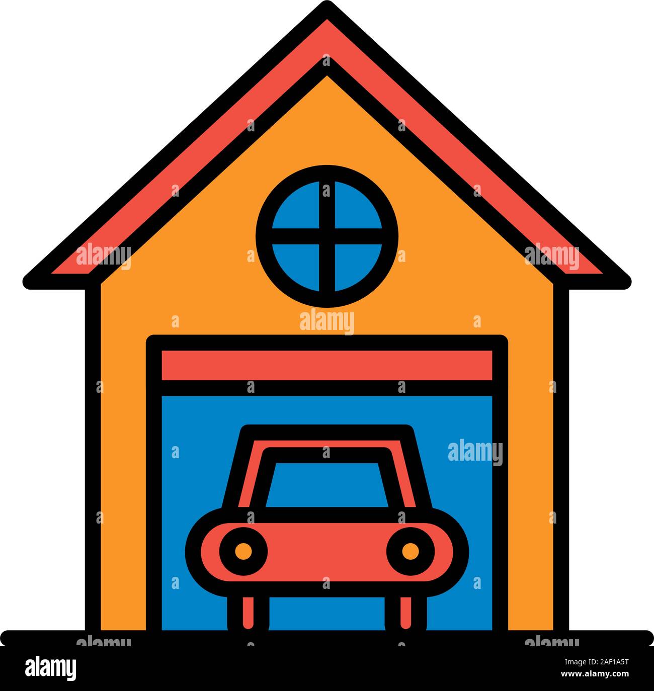 garage front facade isolated icon Stock Vector Image & Art - Alamy