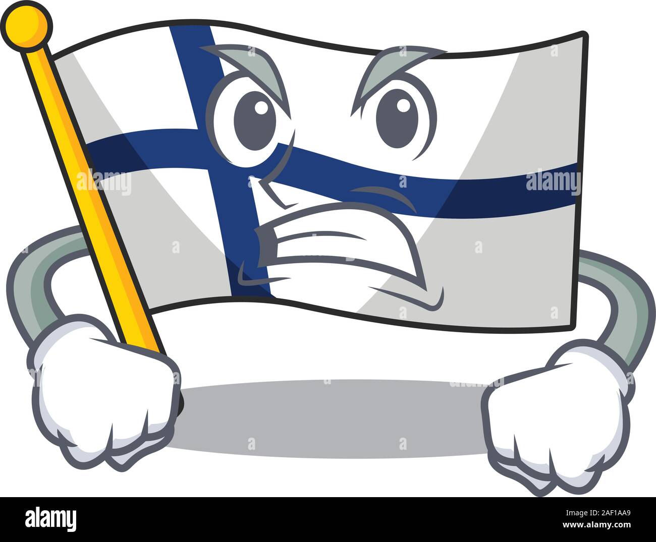 mascot of angry flag finland cartoon character style. Vector ...