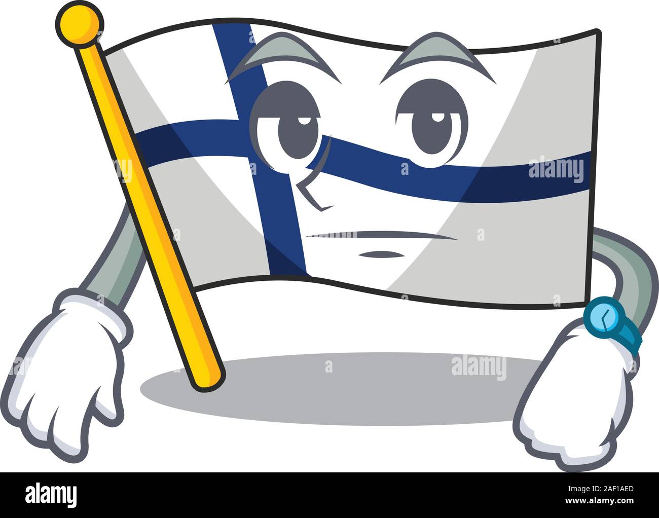Waiting flag finland on cartoon character mascot design. Vector ...