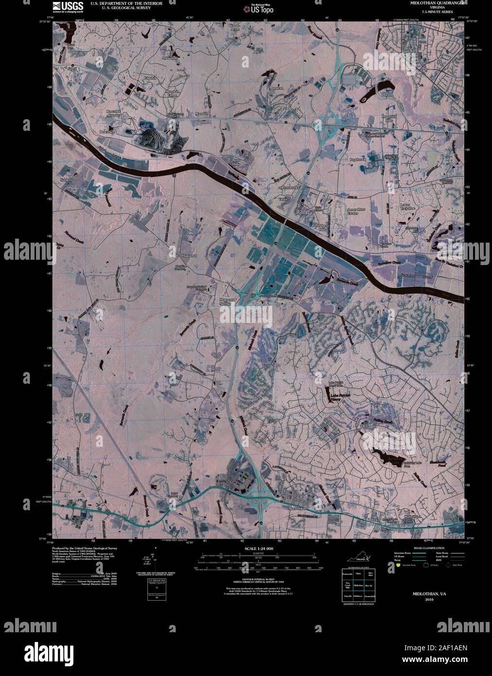 Midlothian map hi-res stock photography and images - Alamy