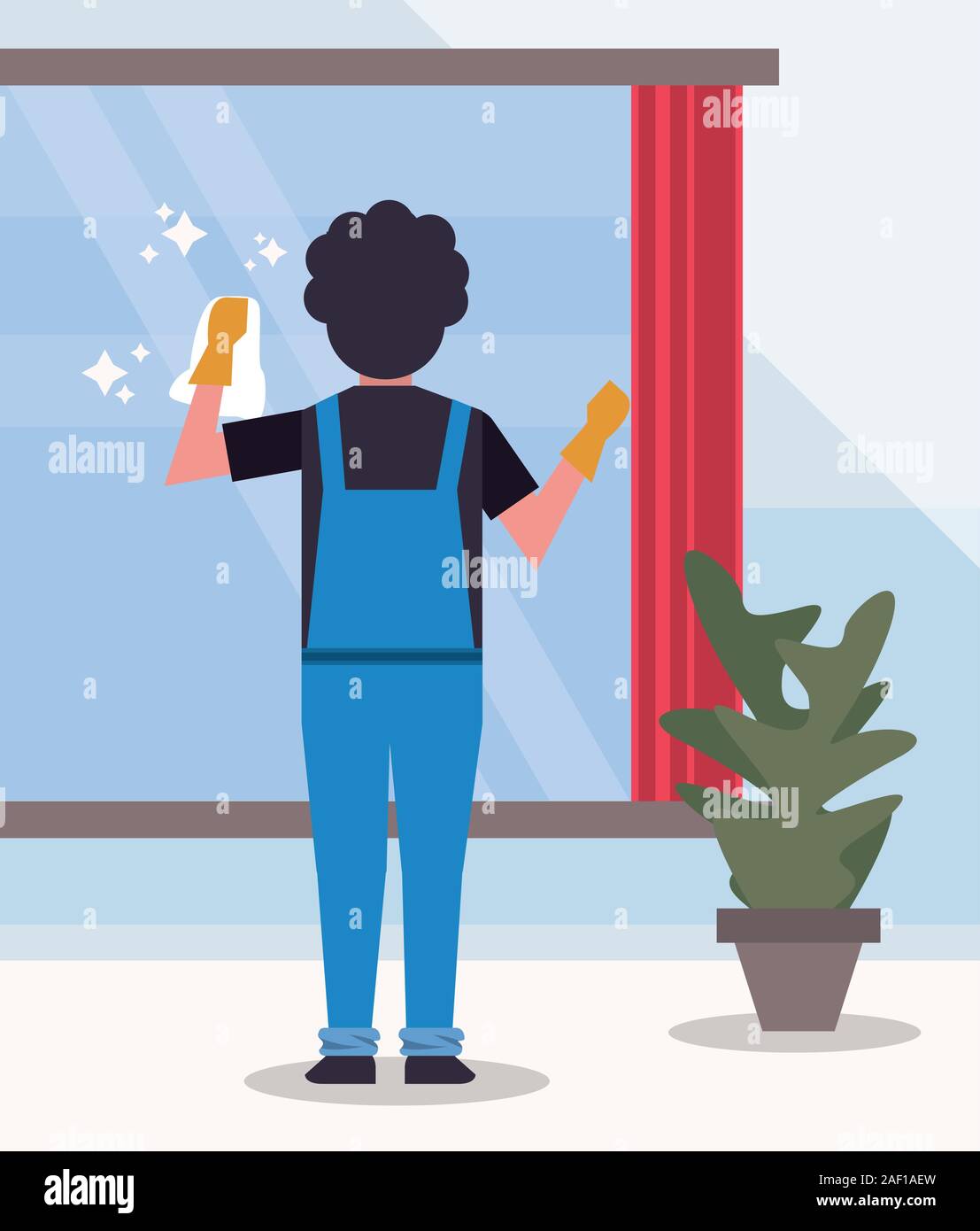 Window cleaner man worker Stock Vector Images - Alamy