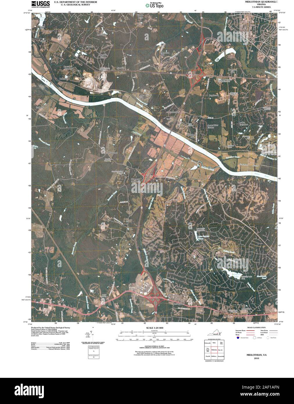 Midlothian map hi-res stock photography and images - Alamy