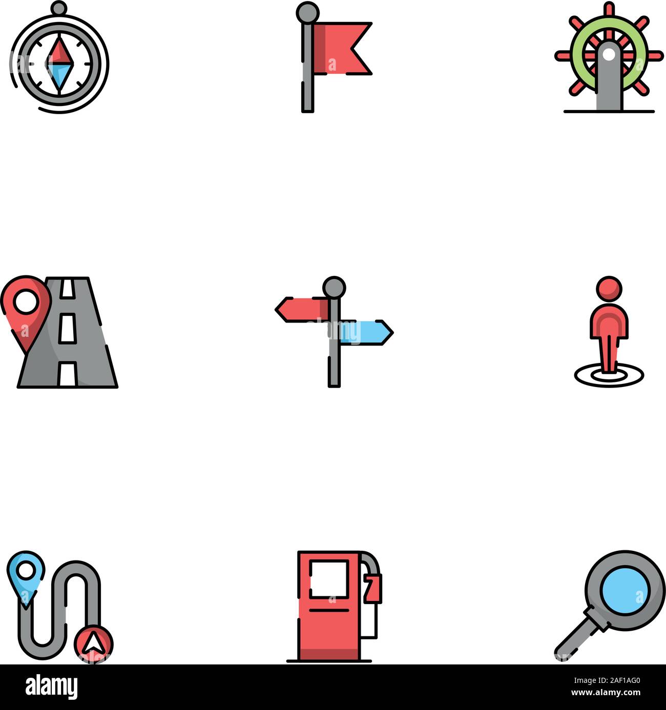 bundle of maps and navigation icons Stock Vector Image & Art - Alamy