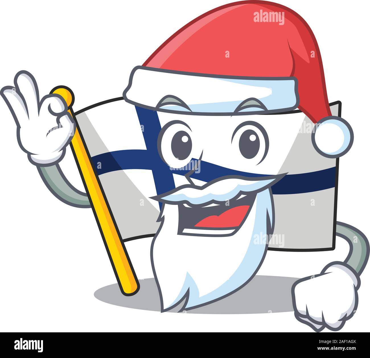 Flag finland in Santa cartoon character design. Vector illustration ...