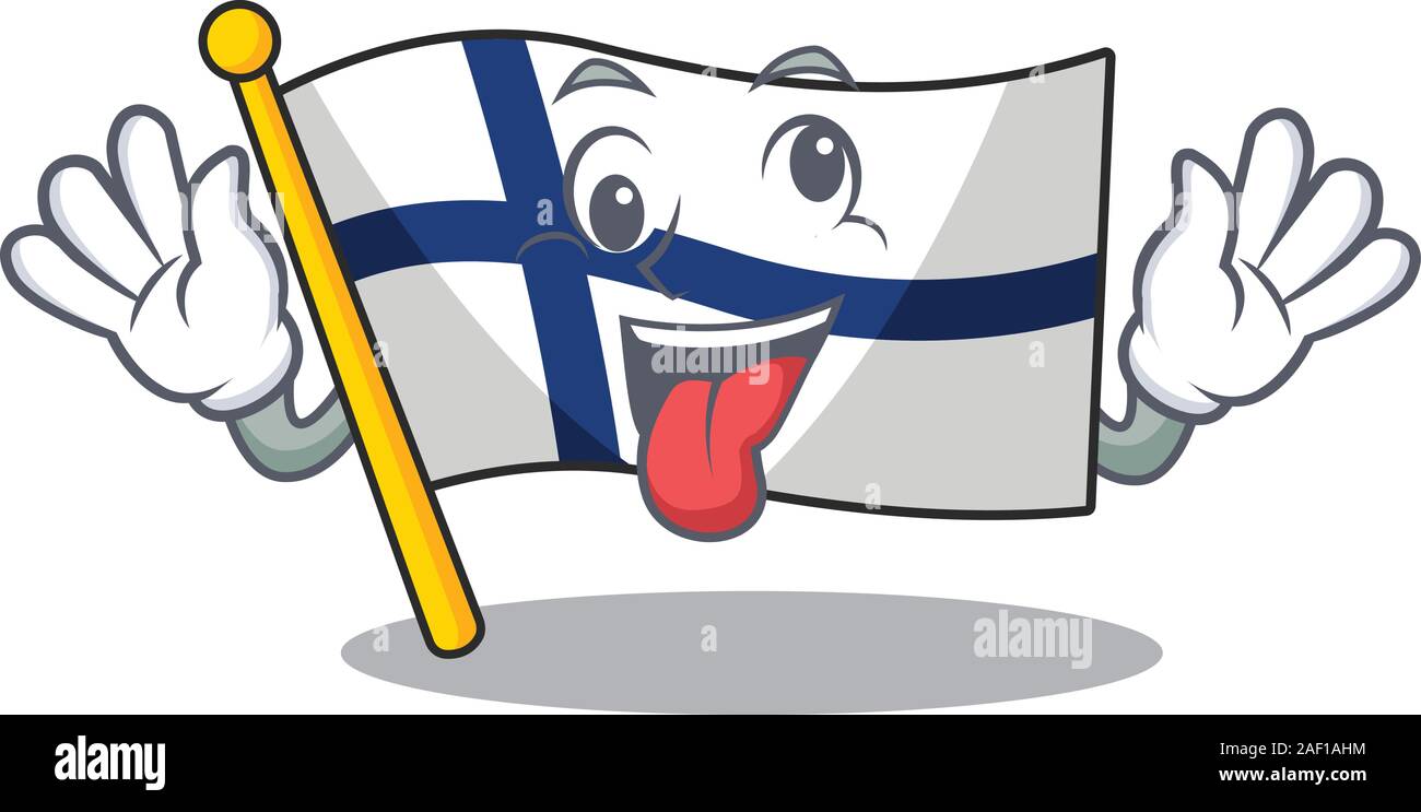 Mascot illustration of crazy expression flag finland Cartoon character ...