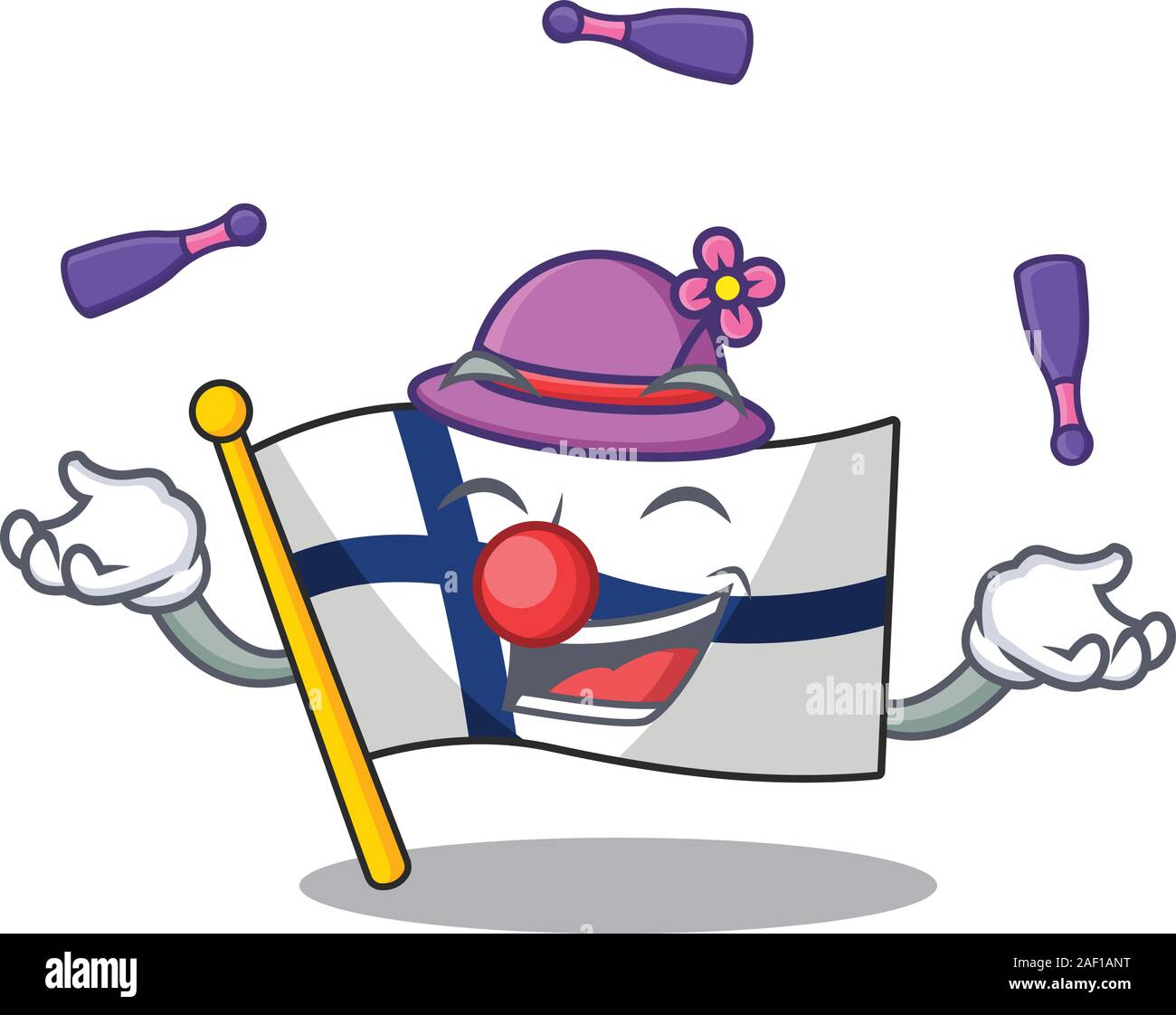 Super cool Juggling flag finland mascot cartoon style. Vector ...
