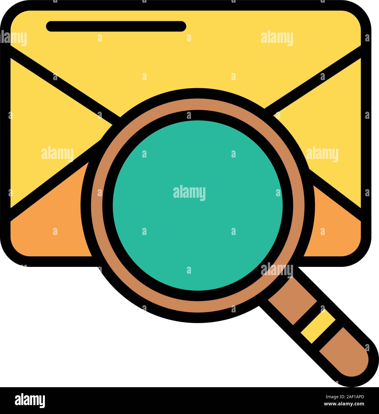envelope mail with magnifying glass postal service Stock Vector Image ...