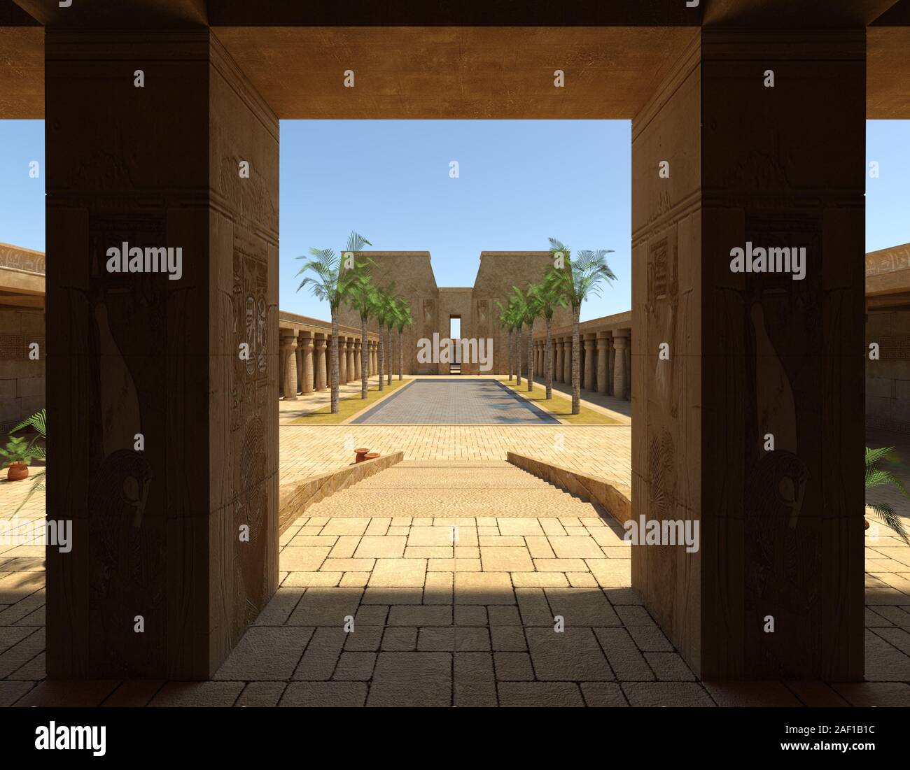 3D Illustration Egyptian Palace Fantasy Old Kingdom Stock Photo - Alamy