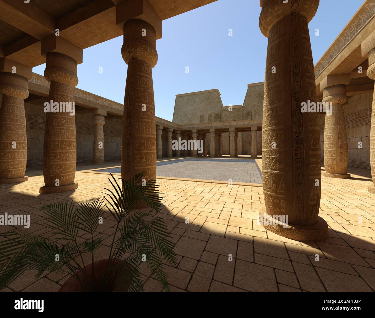 3D Illustration Egyptian Palace Fantasy Old Kingdom Stock Photo - Alamy