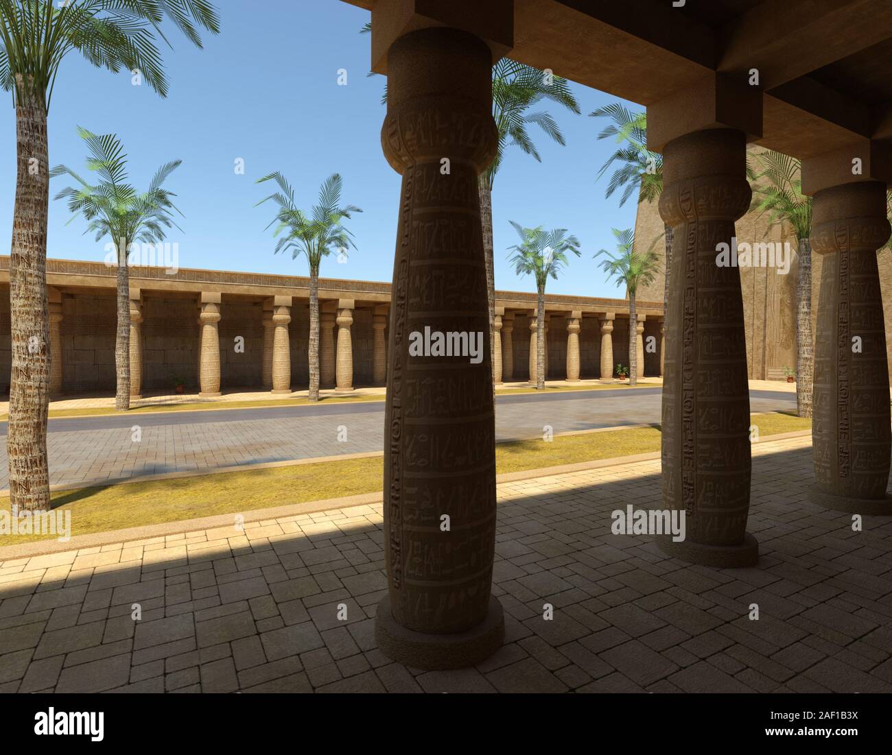 3D Illustration Egyptian Palace Fantasy Old Kingdom Stock Photo - Alamy