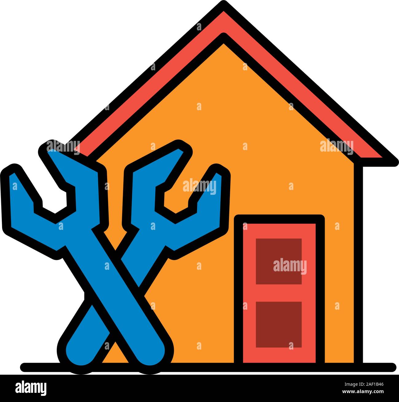 house front facade with wrench tools Stock Vector Image & Art - Alamy