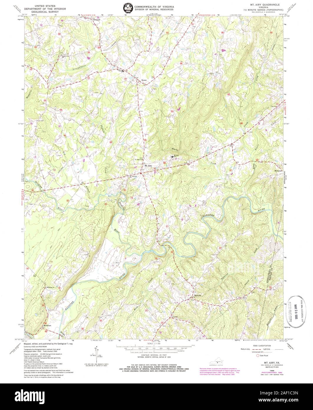 VA Mount Airy 185965 1966 24000 Stock Photo - Alamy