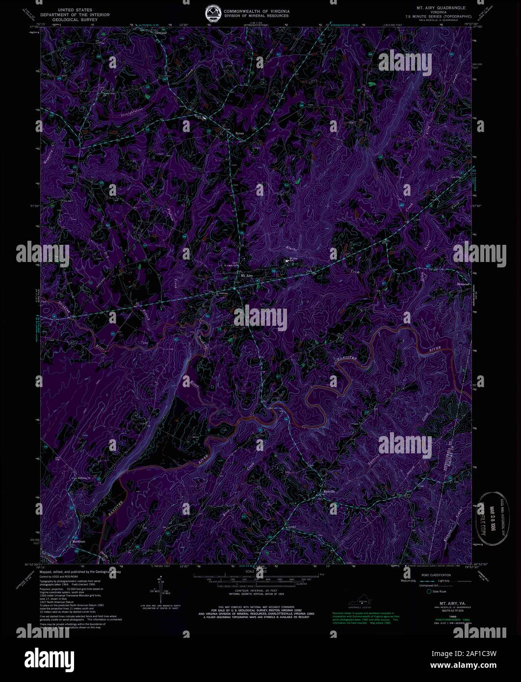 VA Mount Airy 185965 1966 24000 Inverted Stock Photo - Alamy