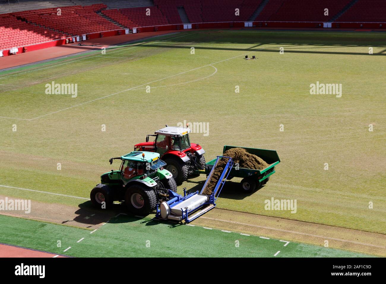 Football stadium in maintenance Stock Photo - Alamy