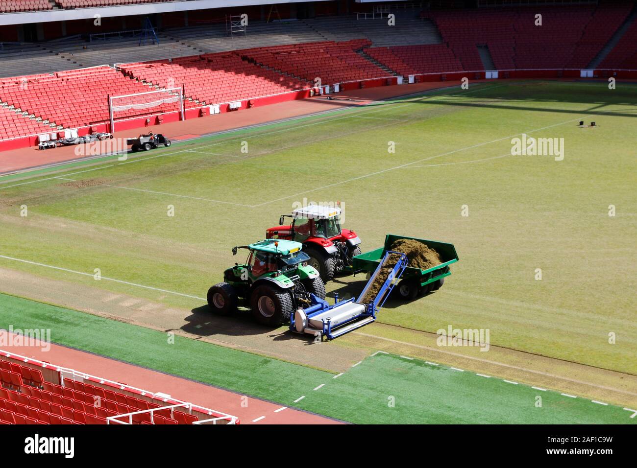 Football stadium in maintenance Stock Photo - Alamy