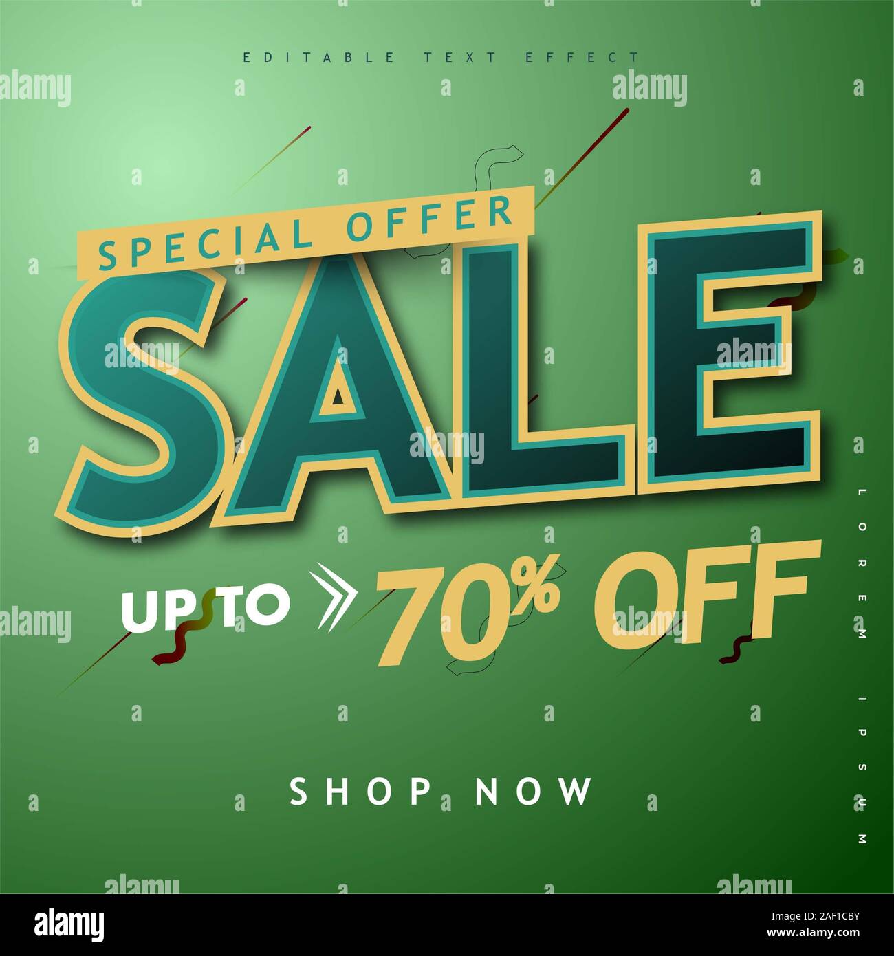 sale text effect editable, easy custom, modern style header or title ...