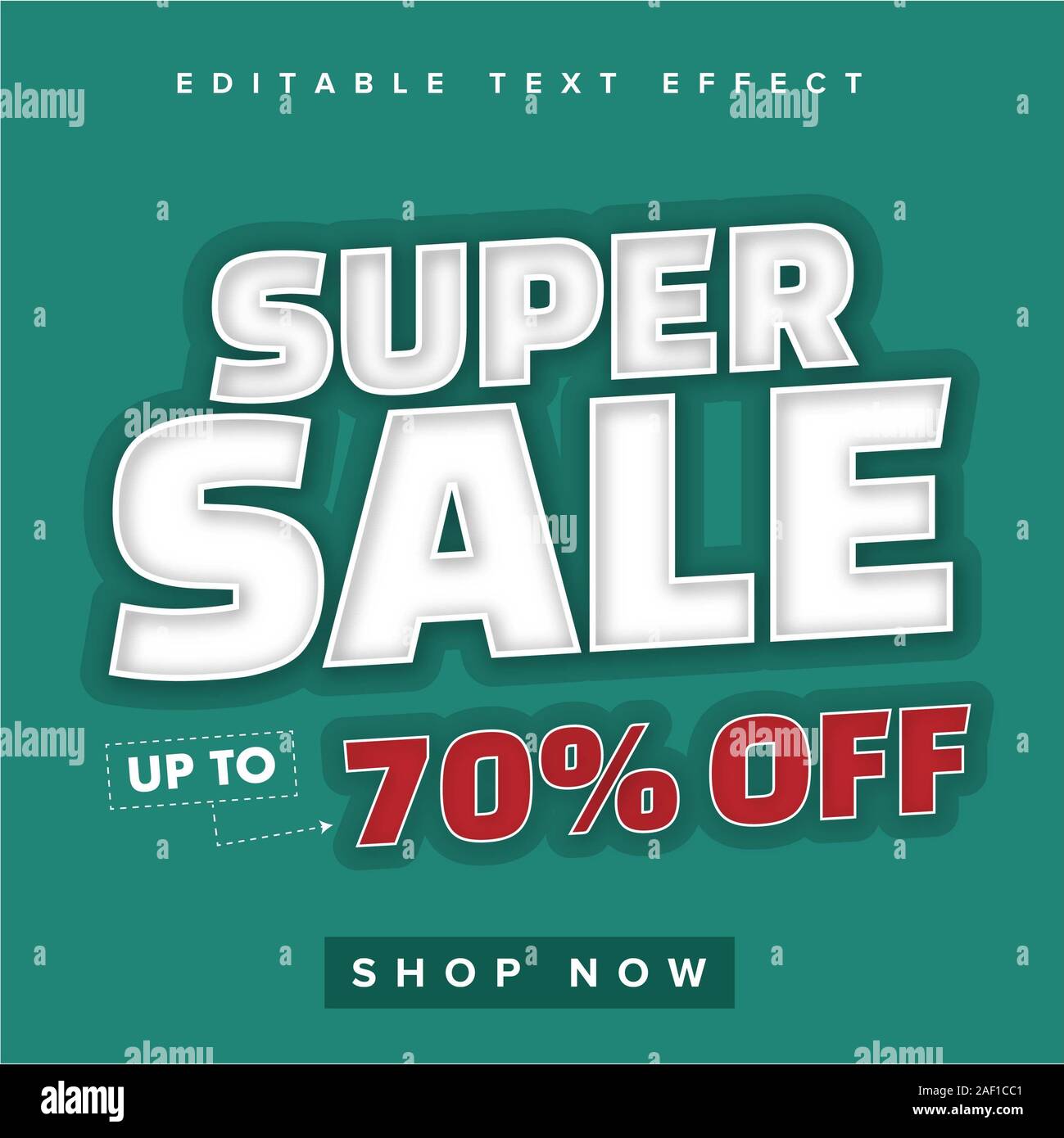 Super sale text effect editable, easy custom, modern style header or ...