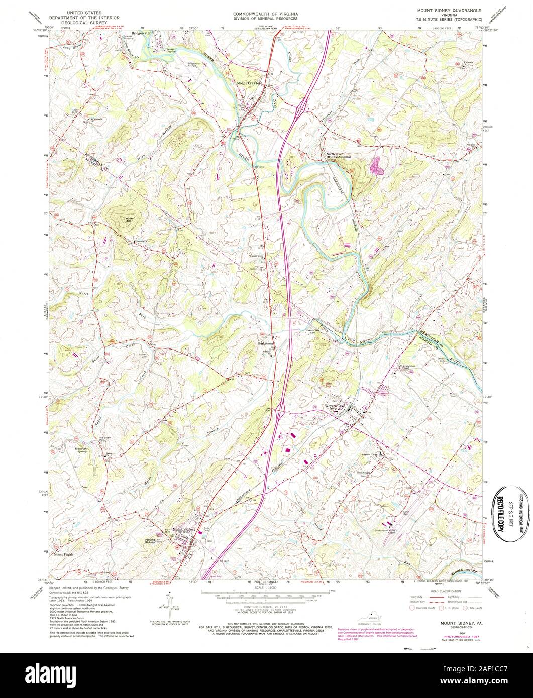 VA Mount Sidney 185979 1964 24000 Stock Photo - Alamy