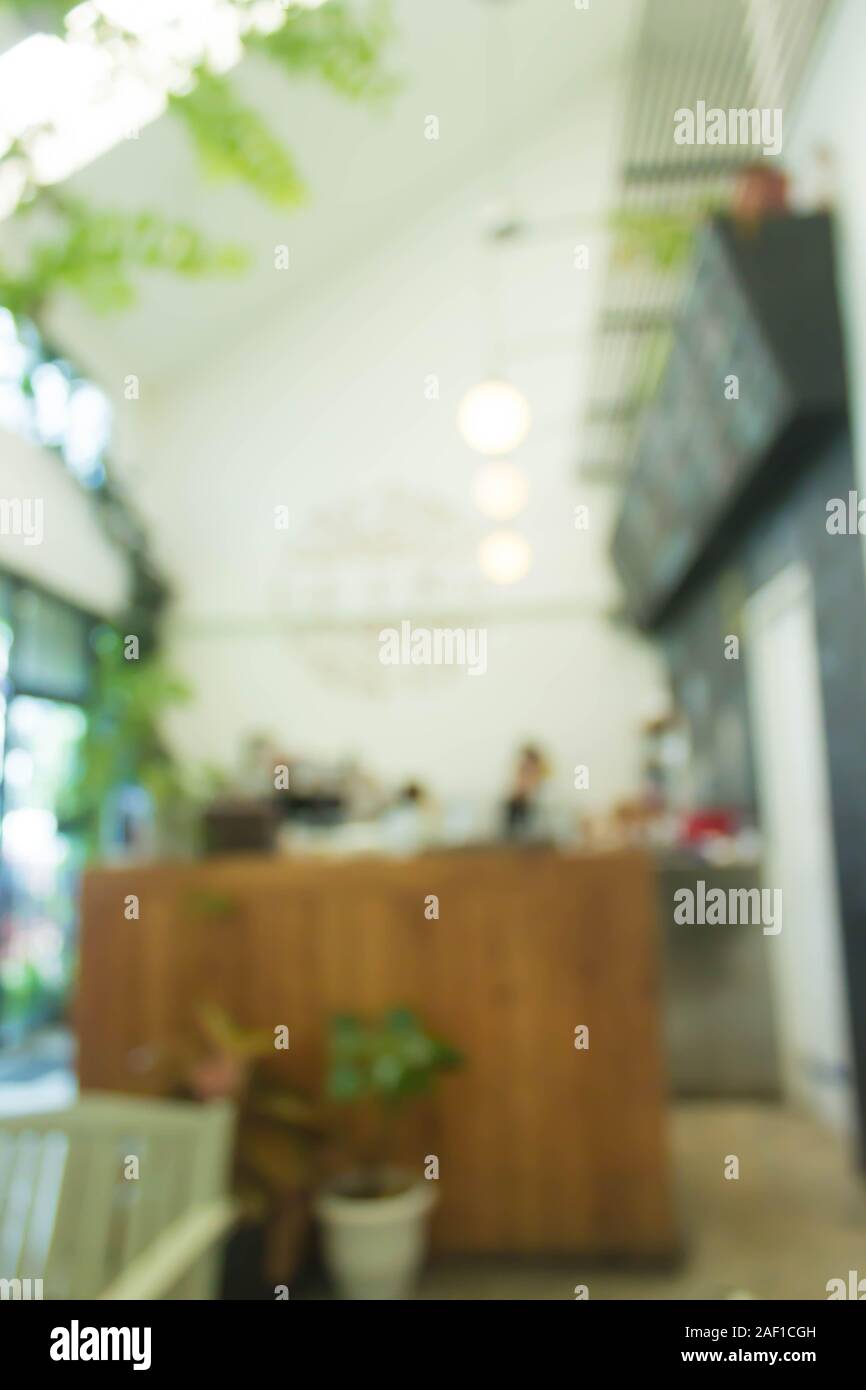 Blurred cafe background with bokeh light Stock Photo - Alamy