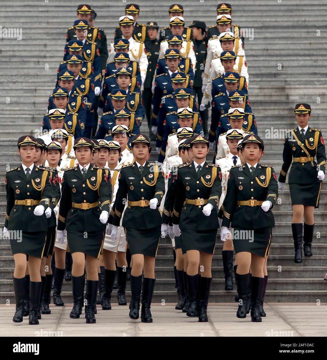 Beijing, China. 12th Dec, 2019. Chinese soldiers prepare to perform ...
