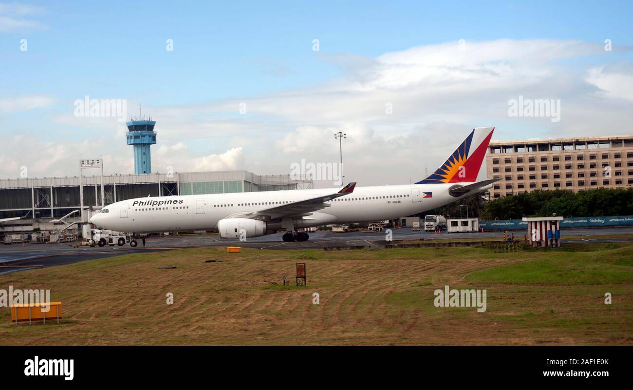 Philippine Airlines Airbus on the runway , Manila, Philippines, South ...