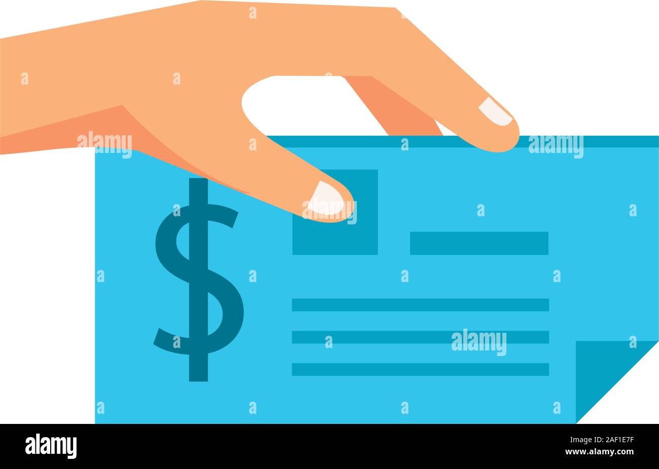 hand with check banknote paper Stock Vector Image & Art - Alamy