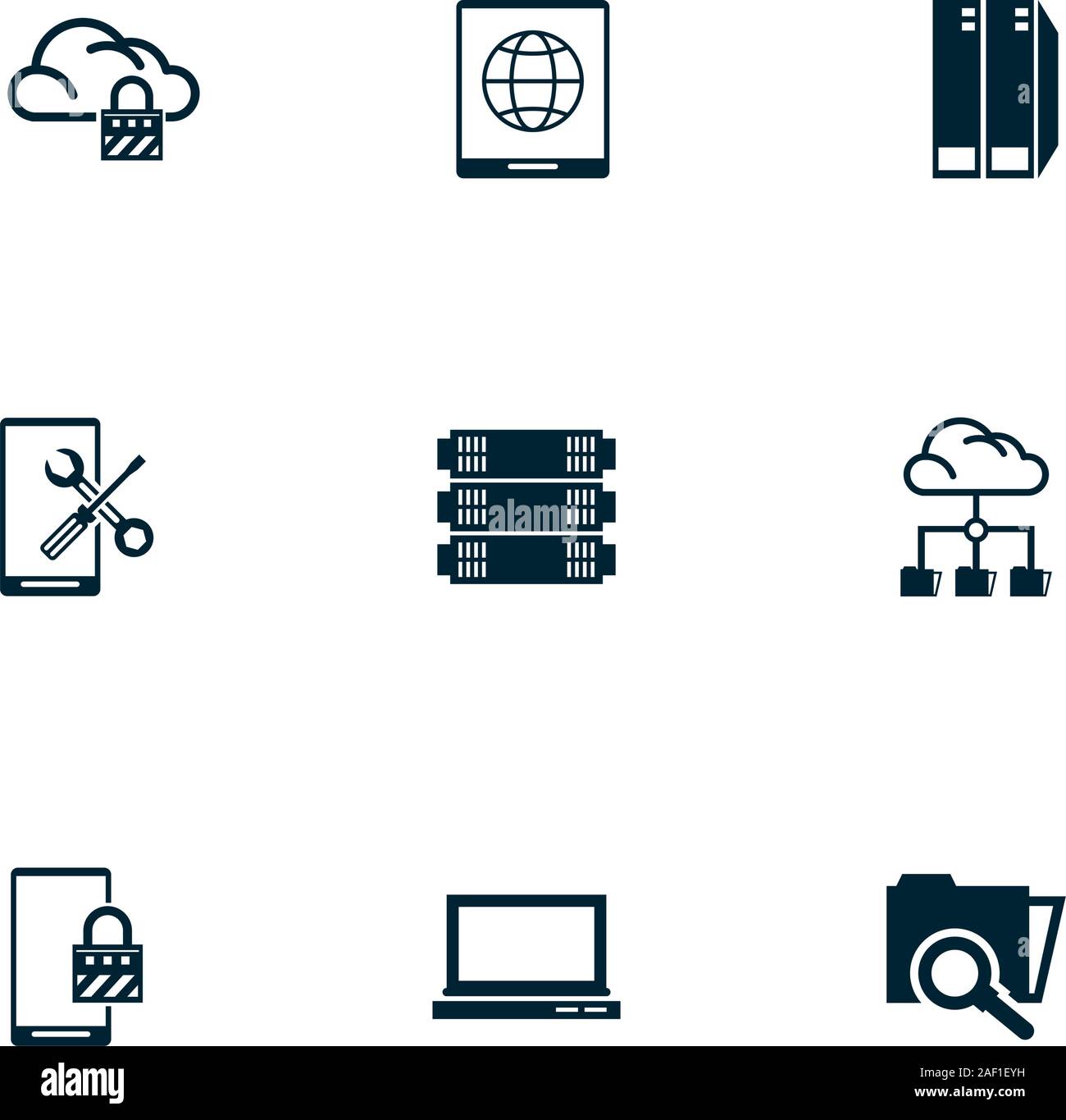 bundle of data center set icons Stock Vector Image & Art - Alamy